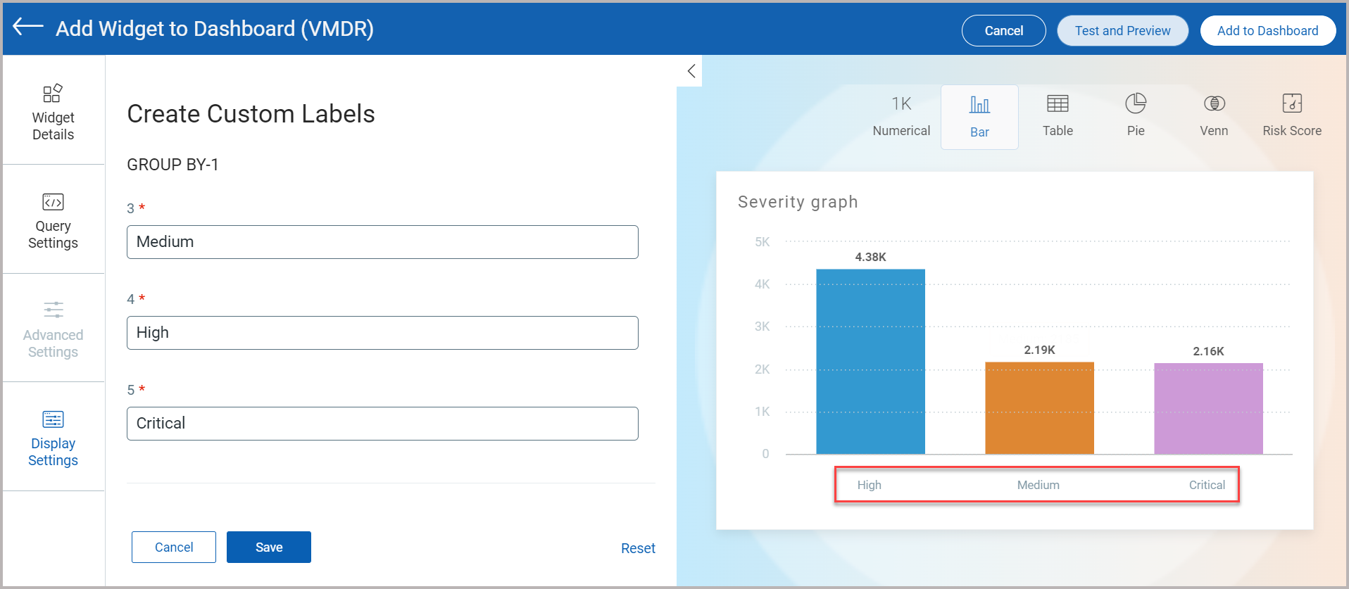 Customize Labels in Bar Widgets Customize Labels in Bar Widgets